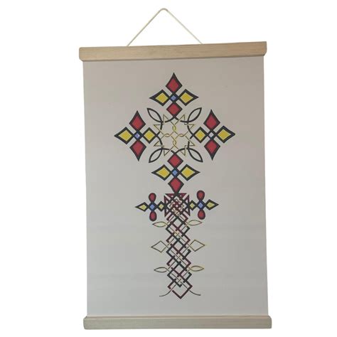 Ethiopian Orthodox Art Cross Canvas Print Hanging Art Modern
