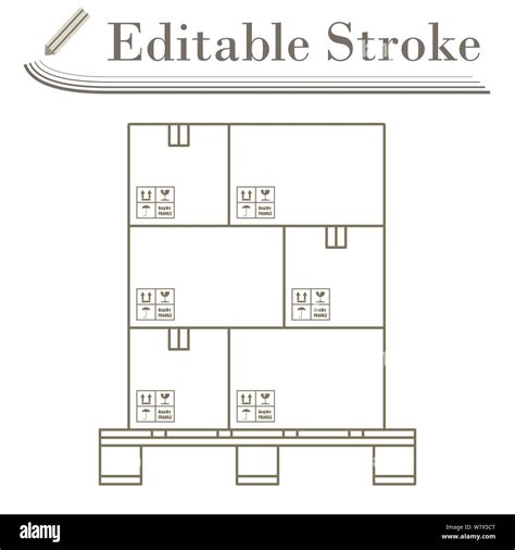 Cardboard Package Box Icon Editable Stroke Simple Design Vector