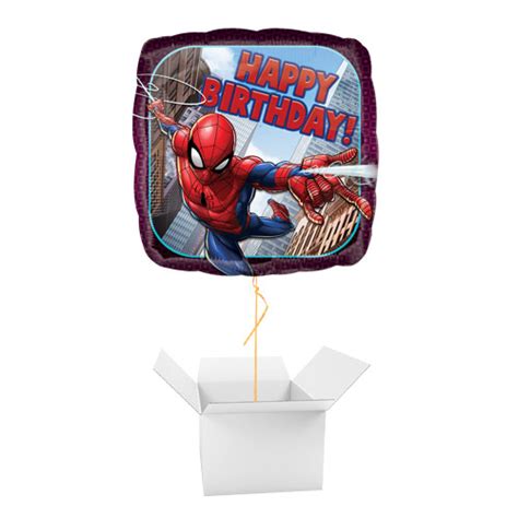 Spider Man Happy Birthday Square Foil Helium Balloon Inflated Balloon