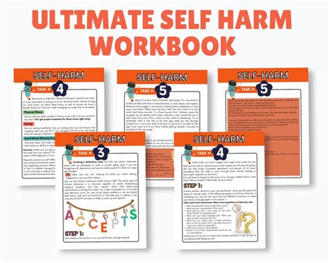 Self Harm Coping Workbook For Teen Mental Health And Reflective Teen