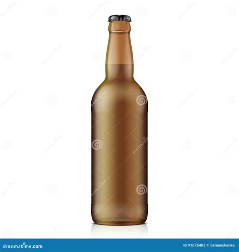 Glass Beer Brown Bottle On White Background Isolated Ready For Your