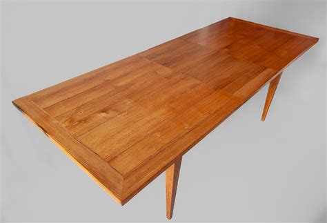 Large Solid Oak Extendable Dining Table Belgium 1950s 231843