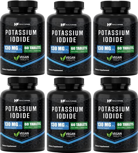 Healthfare Potassium Iodide Fast Dissolving Tablets 130 Mg 6 Pack 360 Tablets