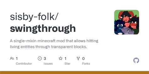 Github Sisby Folk Swingthrough A Single Mixin Minecraft Mod That