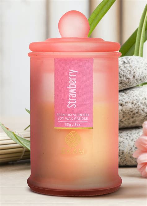 Get Strawberry Apothecary Jar Soy Wax Scented Candle At ₹ 600 Lbb Shop