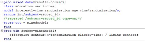 Trying To Recreate Linear Mixed Models And Corresponding Graphs In Sas