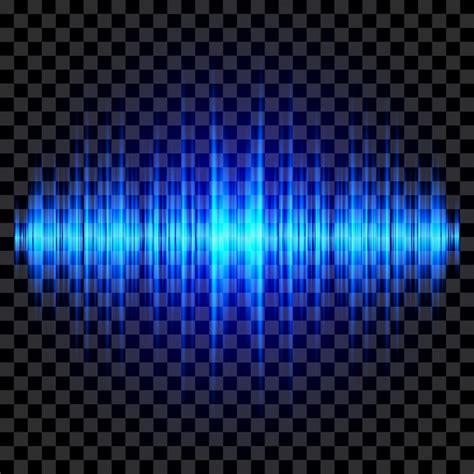 Onda De Sonido Azul Oscilante Efecto De Luz De Audio Vectorial Ondas De