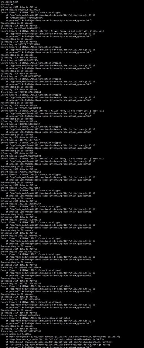 [bug] Milvus Standalone Not Robust At Batch Insert Operation · Issue 19327 · Milvus Io Milvus