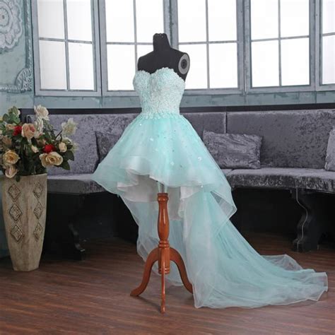 Sweetheart A Line High Low Prom Dress With Sweep Train And Floral