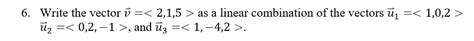 Solved Write the vector ū as a linear Chegg com