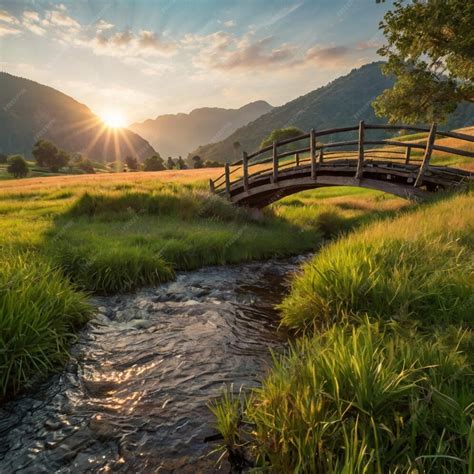 Nature Open Field With Low Grass Premium Ai Generated Image
