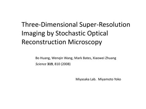 Stochastic Optical Reconstruction Microscopy