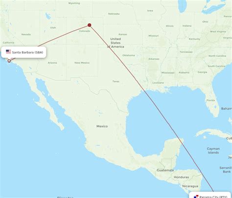 All Flight Routes From Panama City To Santa Barbara Pty To Sba