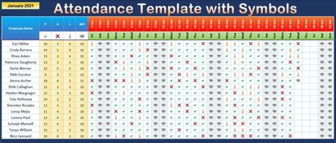 Stylish Attendance Tracker With Symbols Pk An Excel Expert Stylish Attendance Tracker With Symbols Pk An Excel Expert