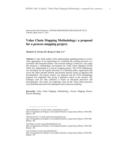 PDF Value Chain Mapping Methodology A Proposal For A Process Mapping Project