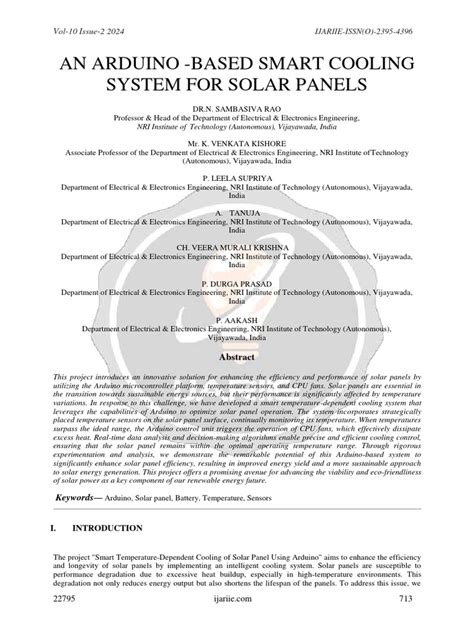 An Arduino Based Smart Cooling System For Solar Panels Ijariie22795
