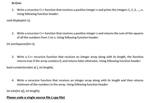 Solved In C Write A Recursive C Function That Chegg