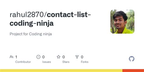 Github Rahul2870contact List Coding Ninja Project For Coding Ninja