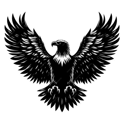 Premium Vector Flying Eagle Bird Silhouette Isolated On White