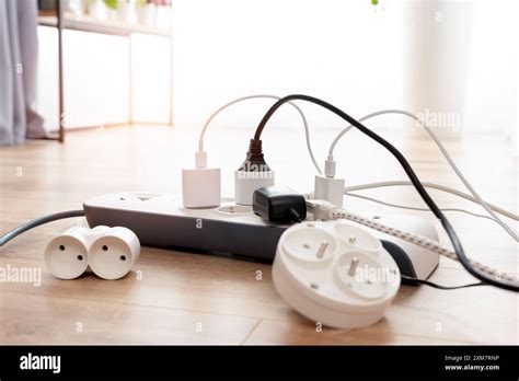 Electric Power Strip Power Plugs And A One Multi Socket Electrical Splitter With The Surge