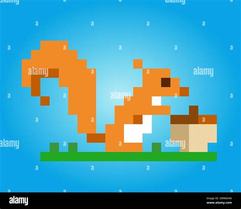 Squirrel Pixel Stock Vector Images Alamy