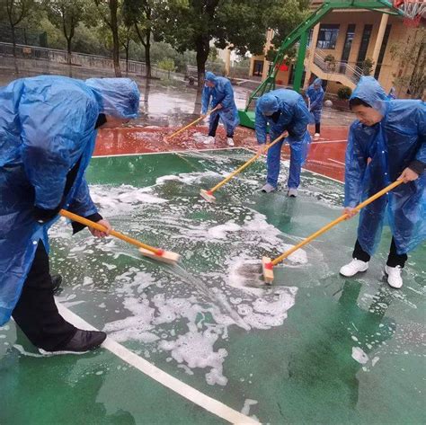 京山这群老师齐上阵学校操场焕新颜 篮球场 进行 校园