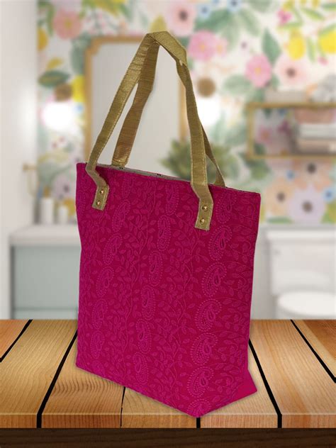 Buy Kuber Industries Pink Printed Oversized Shopper Tote Bag Handbags