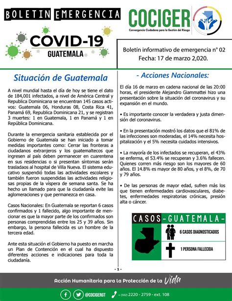 Boletín de Emergencia COVID 19 COCIGER by Convergencia Ciudadana