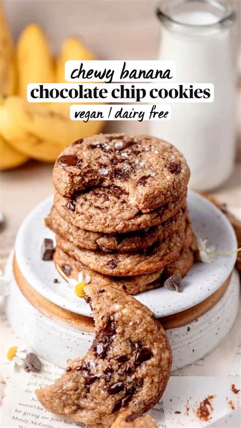 Chewy Banana Chocolate Chip Cookies Vegan And Dairy Free Recipe