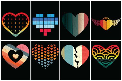 Heart Shape Retro Vintage Valentines Day Graphic By Iam Thetrend