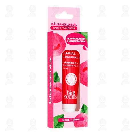 Bálsamo Labial Bioscents Sabor Frambuesa Textura Ligera Y Humectación