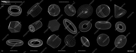 Premium Vector Set Of Digital Trendy 3d Shape Perspective Element