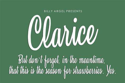 Clarice Font Billy Argel Fonts Fontspace