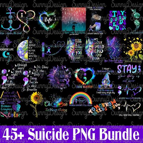 Bundle 45 Suicide Awareness Png Semicolon Suicidal Prevention Png