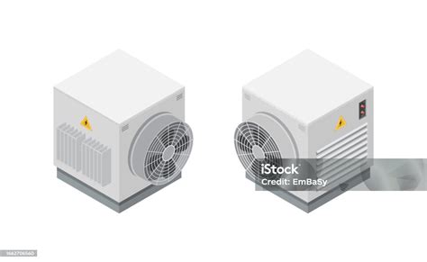 흰색 배경에 아이소메트릭 스타일의 에어컨 일러스트레이터 벡터 에어컨에 대한 스톡 벡터 아트 및 기타 이미지 에어컨 등측투영법 3차원 형태 Istock