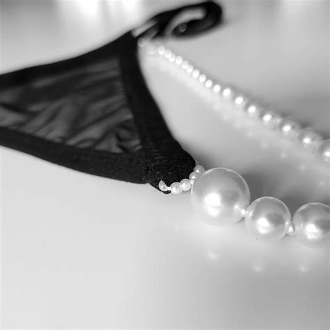 Pearls Micro G String Panty Teddy Lingerie Crotchless Panties See