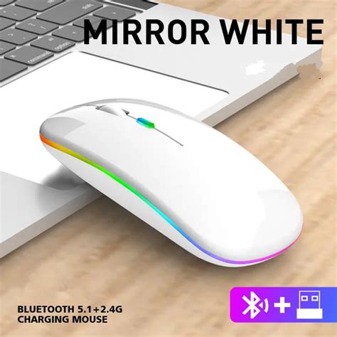 Tablet Phone Computer Bluetooth Wireless Mouse Charging Luminous 2 4G USB Wireless Mouse