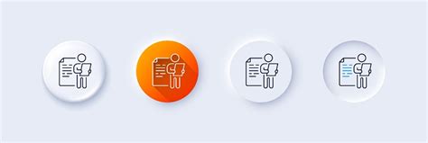 면접 문서 라인 아이콘입니다 Cv 파일 페이지 기호입니다 선 아이콘 벡터 3차원 형태에 대한 스톡 벡터 아트 및 기타 이미지