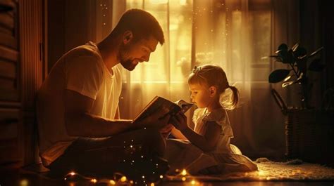 Pai E Filha Passam Tempo Juntos Lendo Um Livro Imagem Premium Gerada