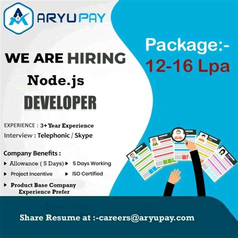 Nodejs Nodejsdeveloper Vacancy Developer Jobs Hiring Aryupay