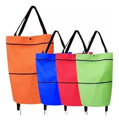 Bolsa De Compras Extensible Con Ruedas Art House Zein Color Red