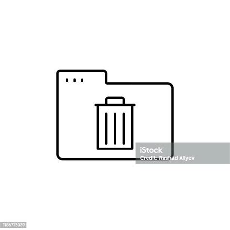 資料夾垃圾桶圖示簡單行圖示的輪廓向量為 Ui 和 Ux網站或移動應用程式向量圖形及更多商務圖片 商務 垃圾 垃圾桶圖示 Istock