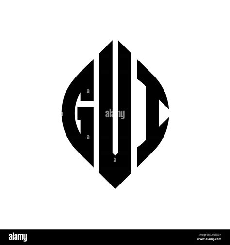 GVI circle letter logo design with circle and ellipse shape. GVI ...