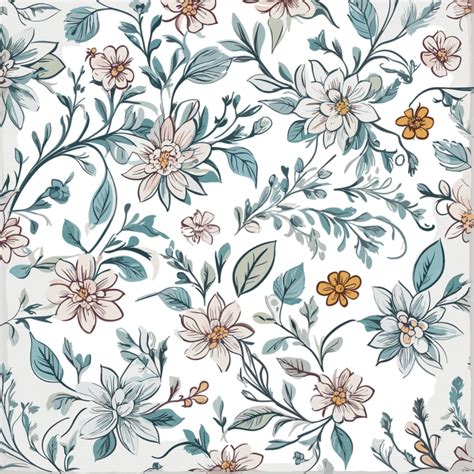 Premium Vector Floral Pattern Cartoon Vector On White Background