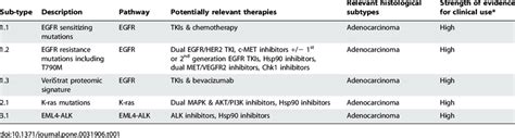 Principle Lung Cancer Molecular Subtypes Download Table