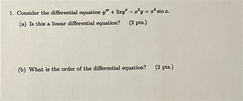 Solved Consider The Differential Equation