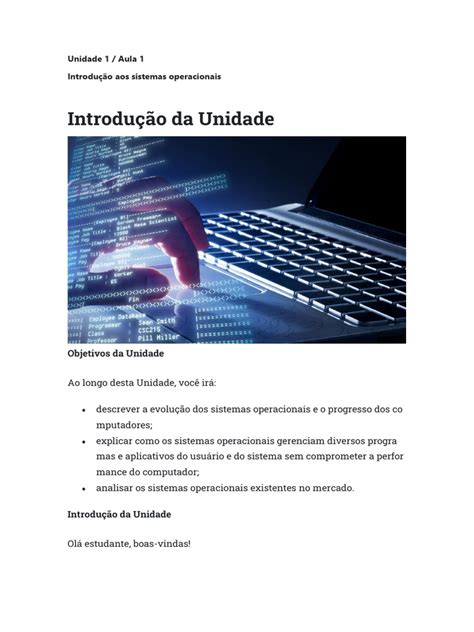 Sistemas Operacionais Pdf Sistema Operacional Linux
