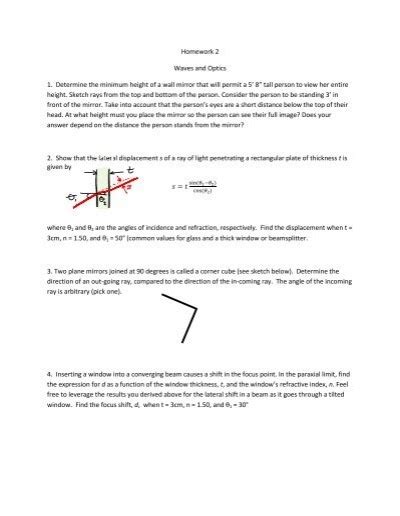 Homework 2 Waves And Optics 1 Determine The Minimum Height Of