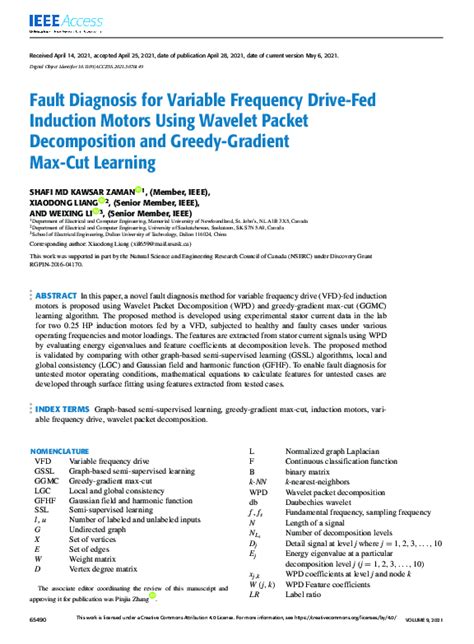 Pdf Fault Diagnosis For Variable Frequency Drive Fed Induction Motors