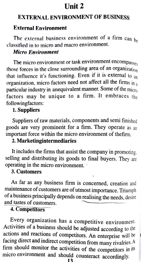 UNIT External Environment OF Business M Studocu